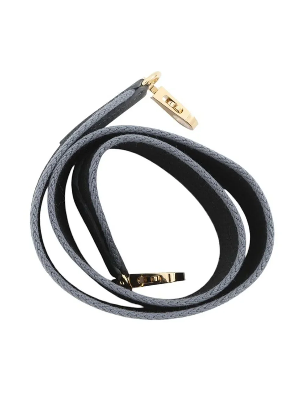 Hermes | Accessories | Hermes Shoulder Strap Gray Black Gold Canvas ...